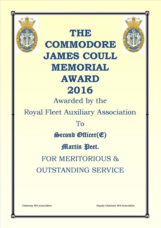THE JAMES COULL MEMORIAL AWARD 2016 - RFA ASSOCIATION